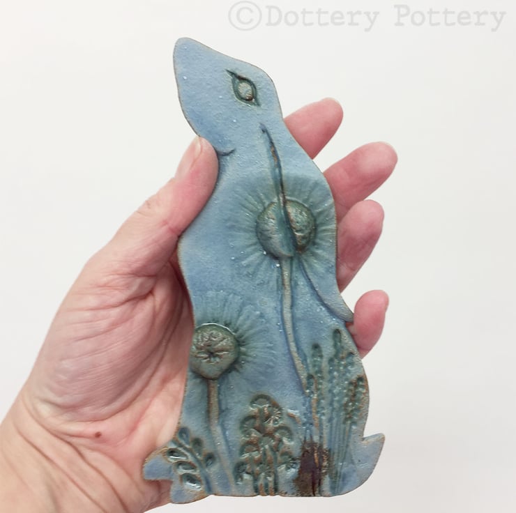 Ceramic Moon Gazing Hare Pottery Hare decoratio... - Folksy