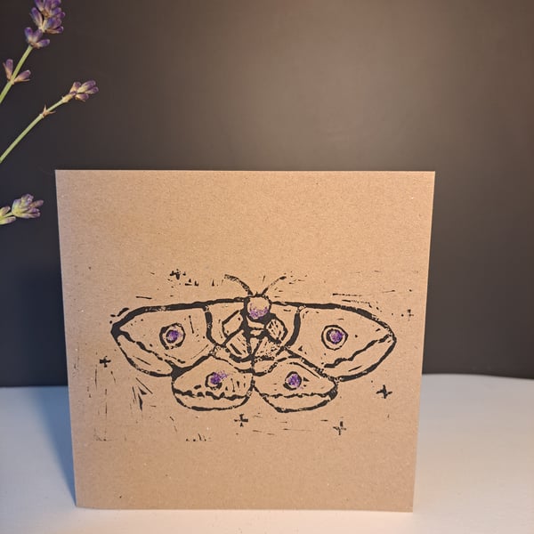 glitter moth cards - Folksy