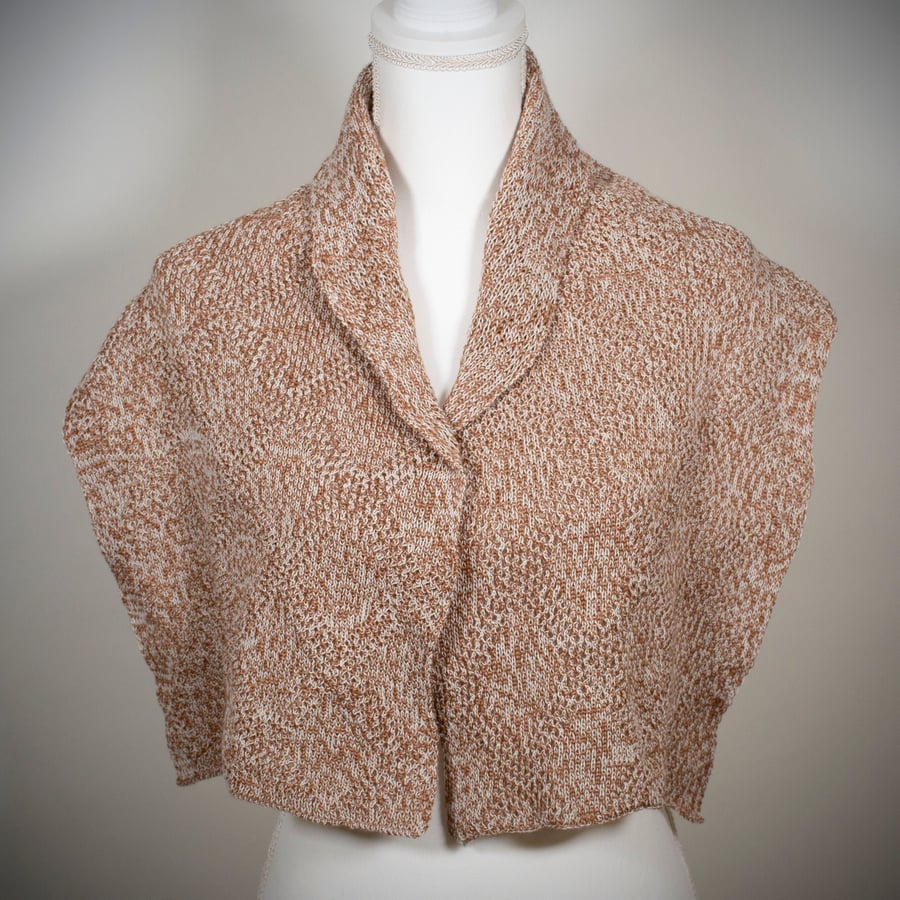 Gold and White Twisted Yarn Mini Shawl - Folksy