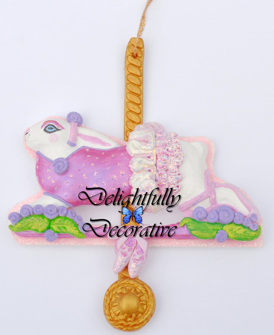 Ballerina Carousel Bunny - Folksy