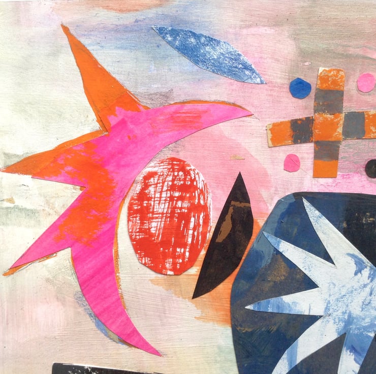 Original Abstract Collage Painting, 27.5cm x 21... - Folksy