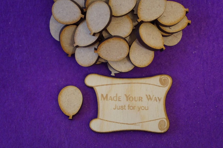 MDF Balloon 2cm - 50 x Laser cut wooden shape - Folksy