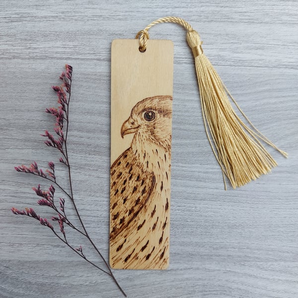 Kestrel Pyrography Wooden Bookmark. Nature Love... - Folksy