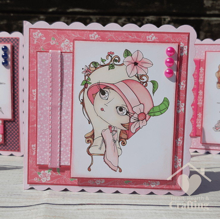 Handmade Verity Rose Card Moonstruck in Pink - Folksy