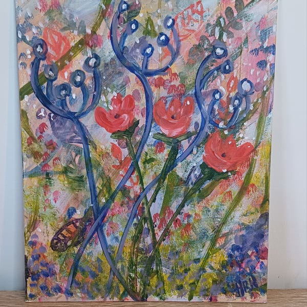 Original floral paintings from UK artists on Folksy