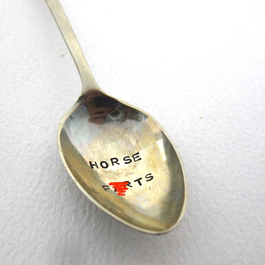 Very silly rude coffeespoon, handstamped apostl... - Folksy