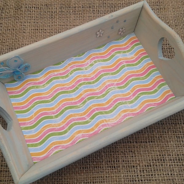 Colour washed mini trays - blue - Folksy