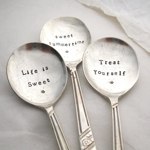 Three Spoons for Summer Desserts, slight seconds - Folksy
