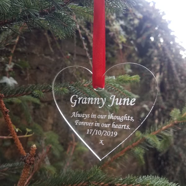 Christmas Memorial Bauble Remembrance Bauble G... - Folksy