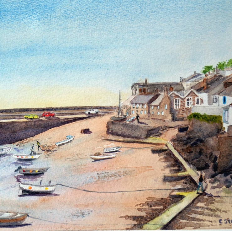 Original watercolour painting, Mousehole Harbou... - Folksy