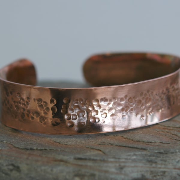 Wide Hammered Copper Cuff Bangle, Anticlastic,... - Folksy