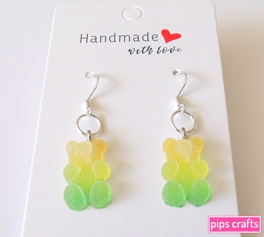Sugar Coated Gummy Bear Sweet Earrings - Fun Fo... - Folksy