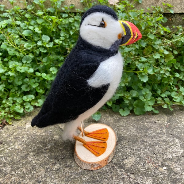 Puffin sculpture, needle felted model - Folksy