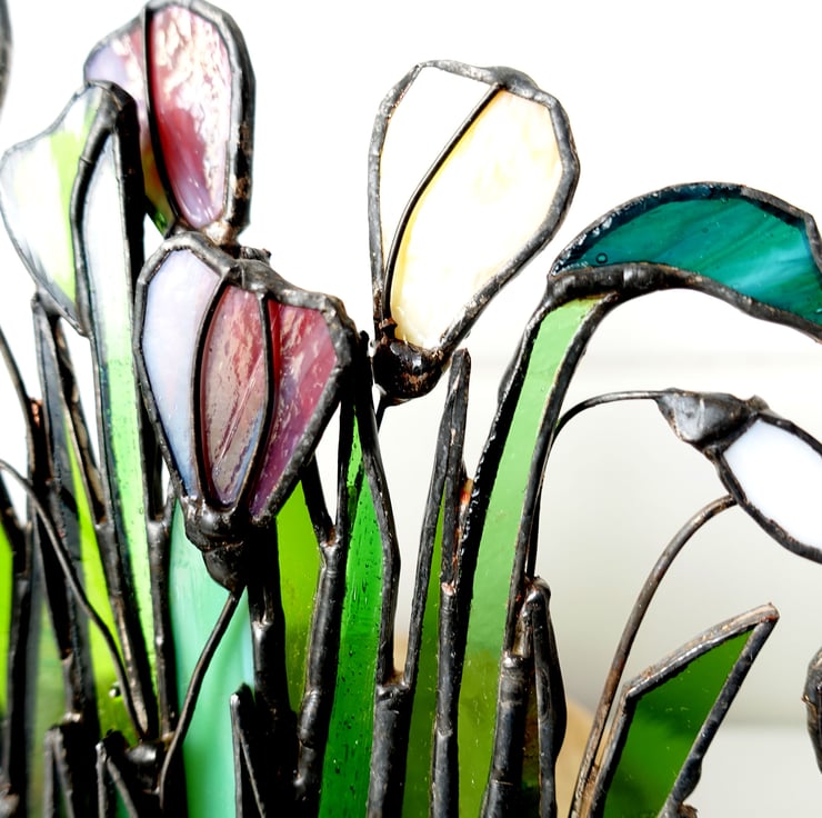 Crocus and Snowdrops Stained Glass Suncatcher T... - Folksy
