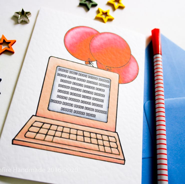 Father's Day Card Love You Daddy Binary Greetin... - Folksy