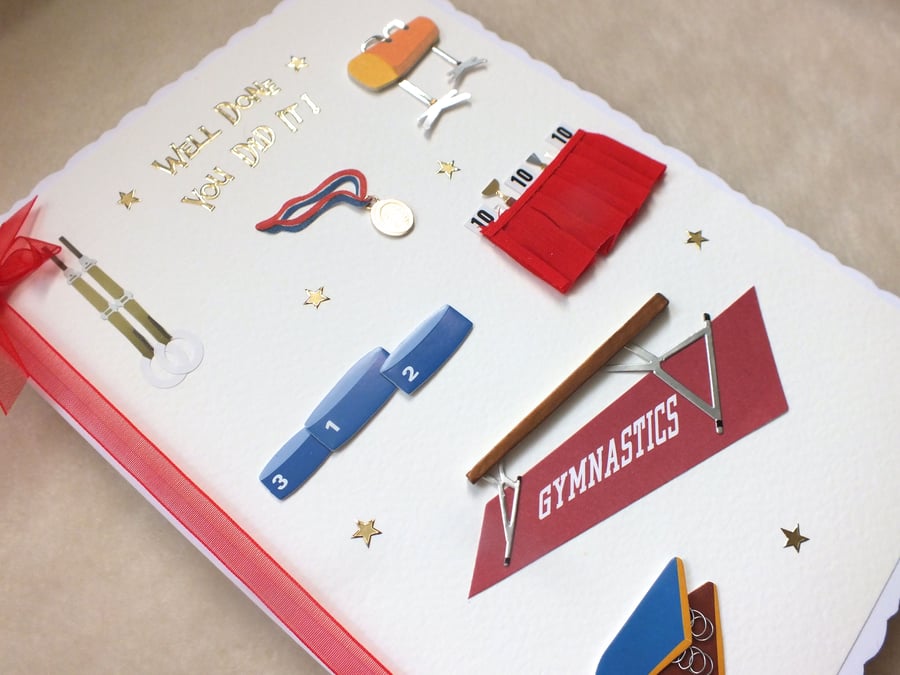 Handmade Gymnastics 'Well Done You Did It!' (Co... - Folksy