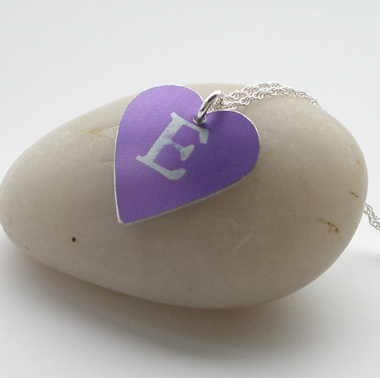 Personalised initial heart pendant necklace - Folksy