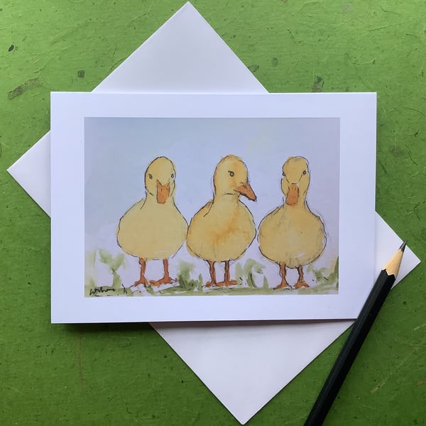 Ducklings - greetings card. Blank inside. - Folksy