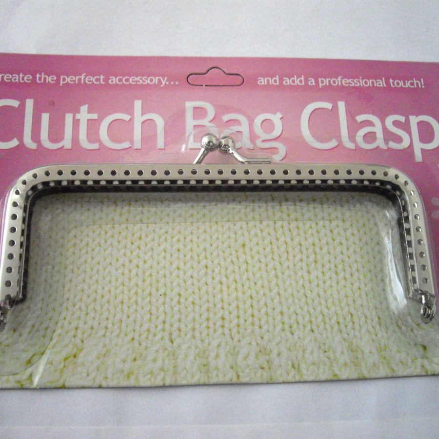 Silver Clutch Bag - Purse Clasp 13 x 5 cm - Folksy