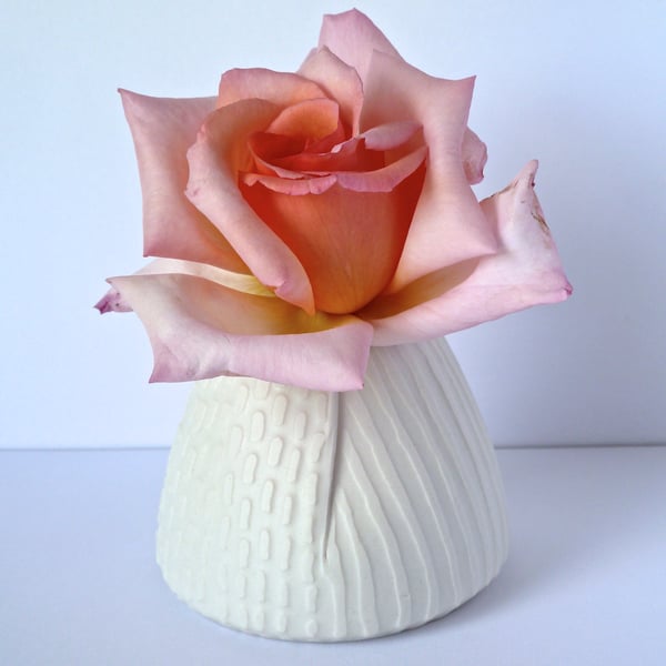 A unique porcelain posy vase , hand made in Win... - Folksy