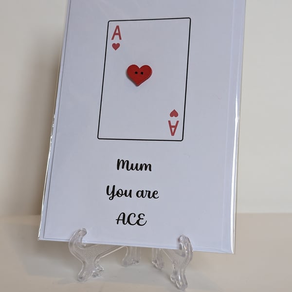 "Mum You are ace" greetings card with... - Folksy