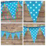 Polkadot turquoise bunting in pvc. - Folksy