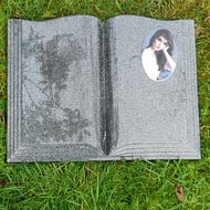 Granite open book Grave Headstone Bible Memori... - Folksy