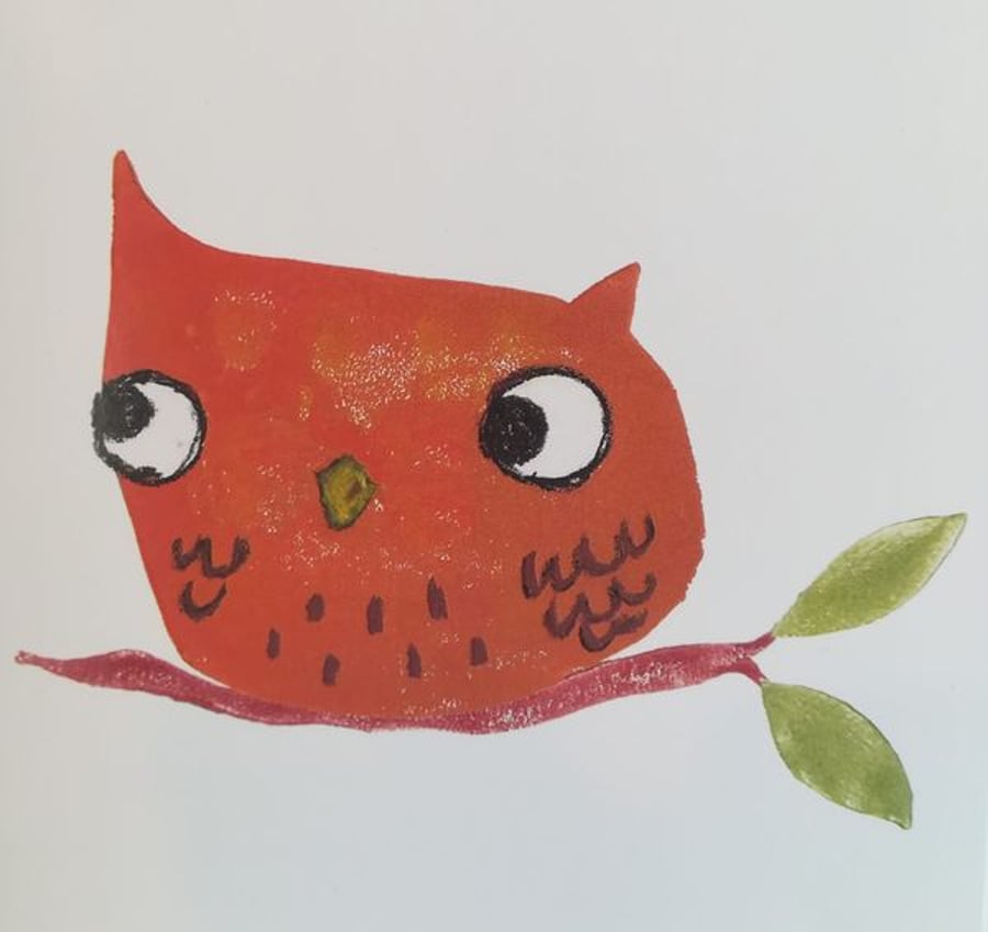 Owl Greetings Card - Folksy