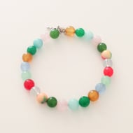 Multi Coloured Gemstone Bead Bracelet - Folksy