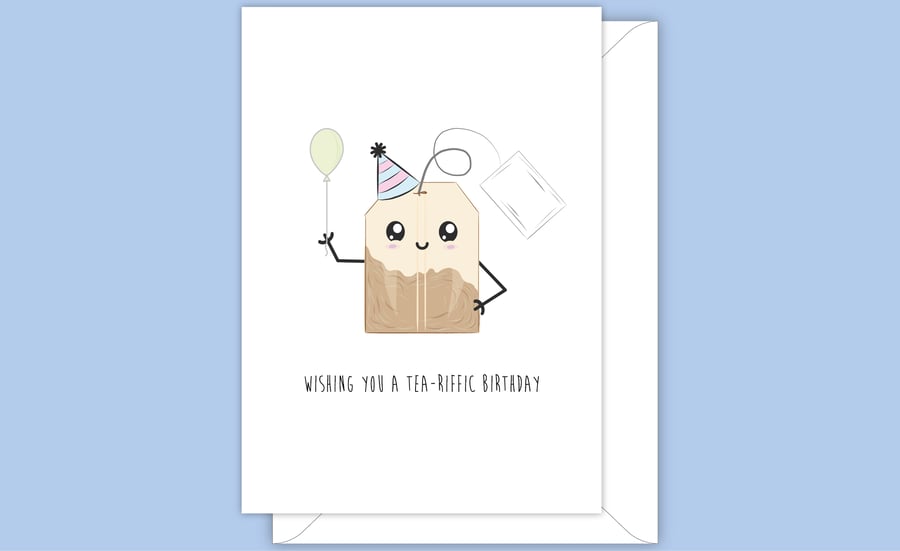 Funny Birthday Card, Happy Tea Bag - Folksy