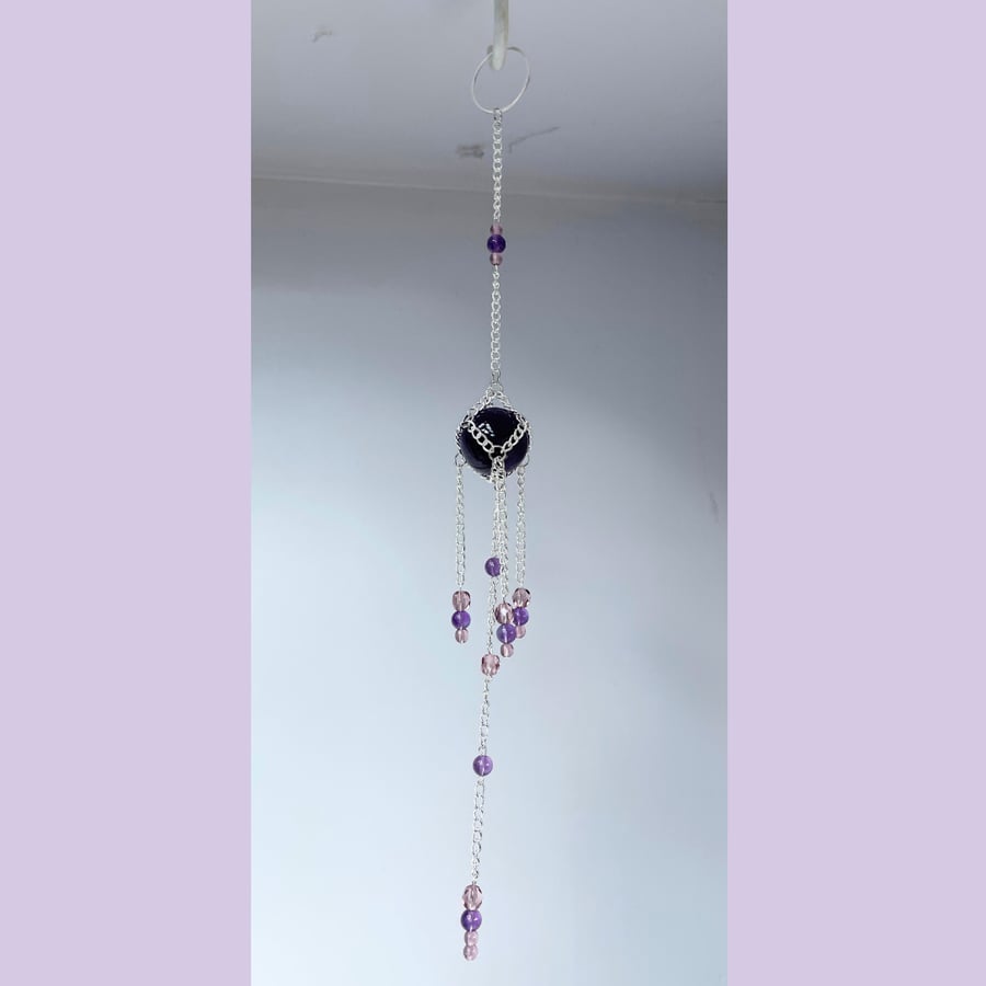 Amethyst Mini Suncatcher (Handmade Crystal Wall... - Folksy