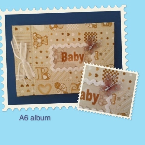 SALE - A6 fabric covered baby album - Folksy