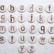 alphabet buttons - handmade ceramic letters - Folksy