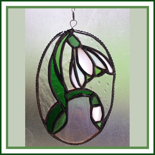 Snowdrop Stained Glass Suncatcher - a Picture - Folksy