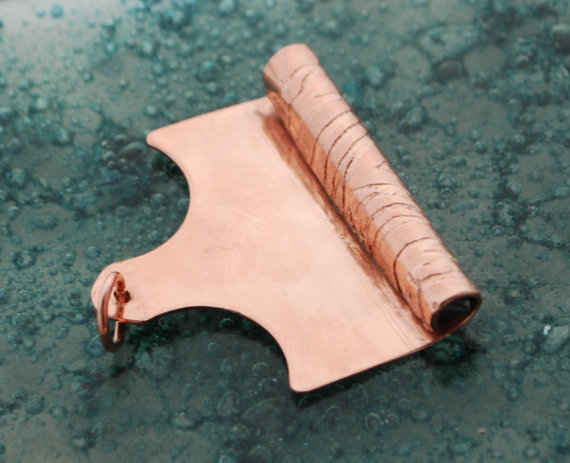 Art Deco Copper Pendant Bail - tube top bail wi... - Folksy