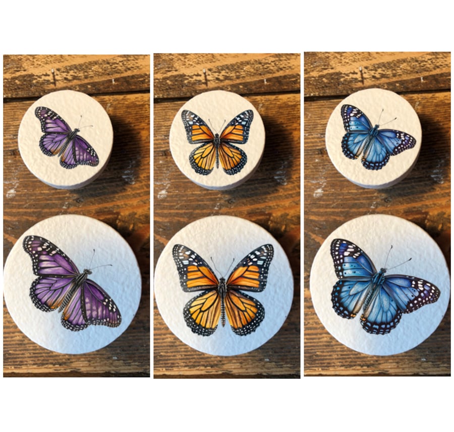 Handmade Butterfly pine door knobs wardrobe dra... - Folksy