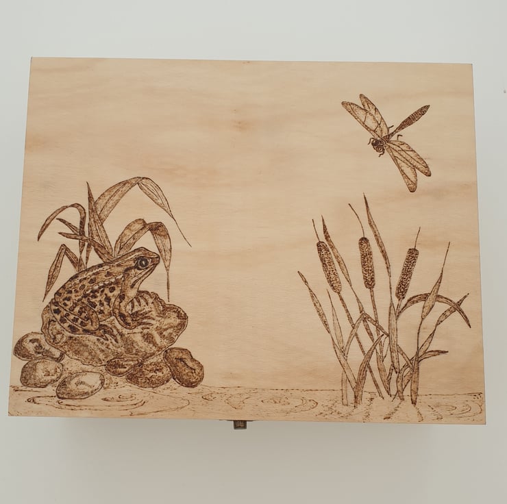Pyrography wooden box, memory keepsake box, sto... - Folksy