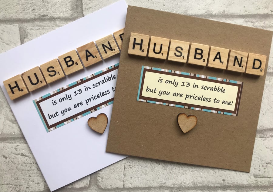 Handmade Husband Card: Scrabble Tiles & MDF... - Folksy