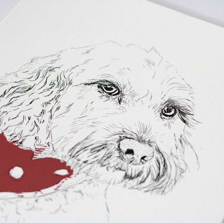 A4 Personalised cockapoo art print in red or pi... - Folksy