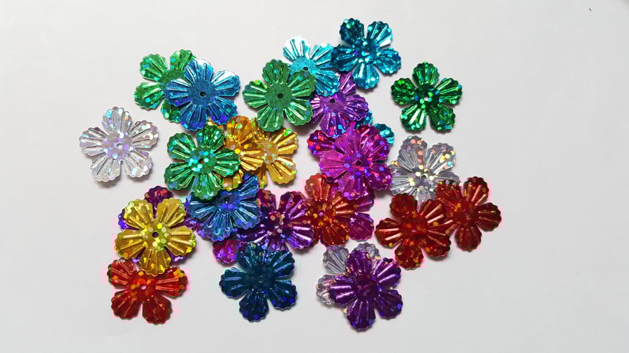 30 x Craft Sequins - Holographic - 5-Petal Flow... - Folksy 30 x Craft Sequins - Holographic - 5-Petal Flow... - Folksy