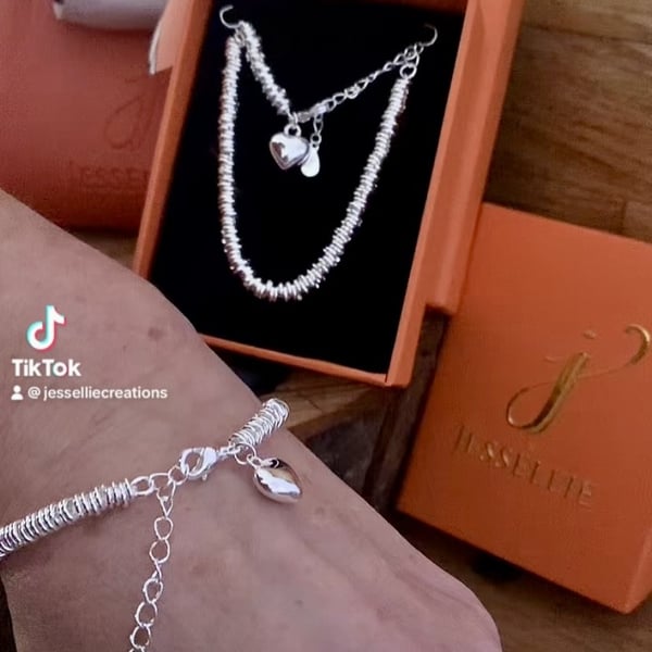 Boho inspired Silver hoop bracelet - Folksy