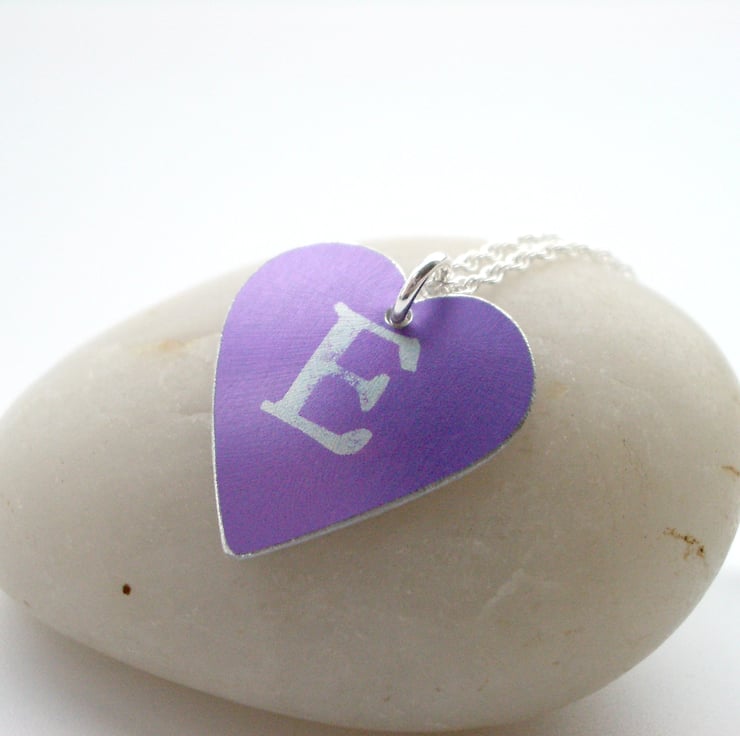 Personalised initial heart pendant necklace - Folksy