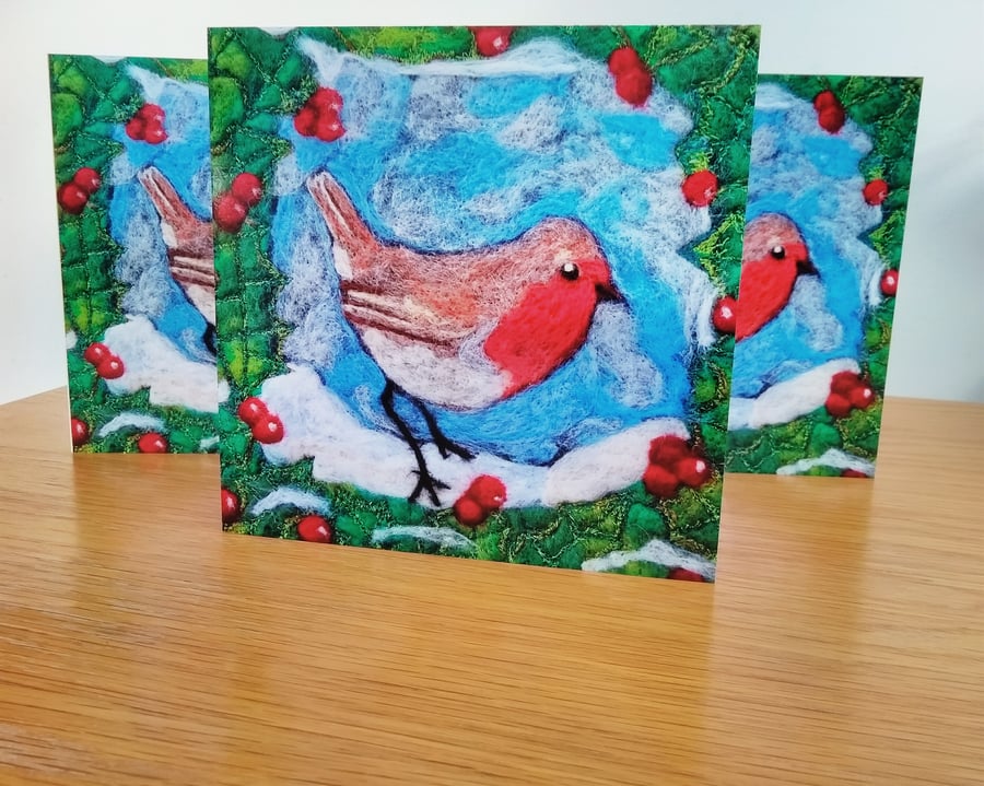 Robin Christmas Card - Folksy