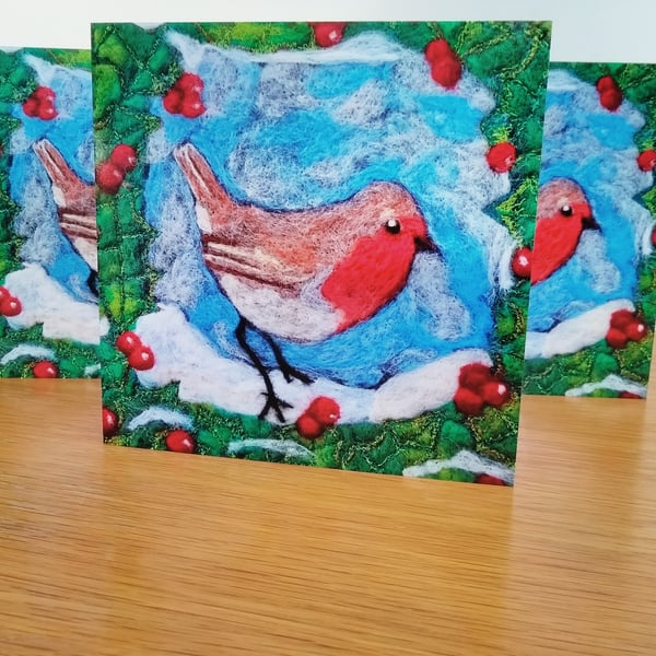 Robin Christmas Card - Folksy