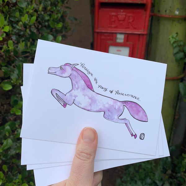 Penelope the Pony of Perseverance - POSTCARD - Folksy