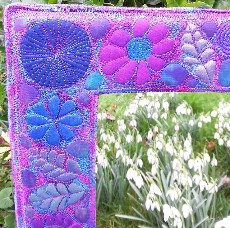 Textile Art Mirror Frame - Folksy