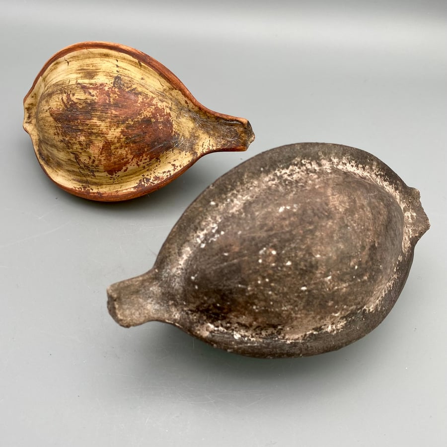 Pair of Ceramic seed pod sculptures, handmade i... - Folksy