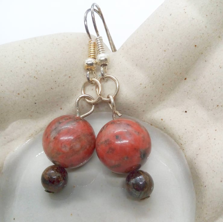 Red Jasper and Mahogany Jasper 3 Piece Jeweller... - Folksy