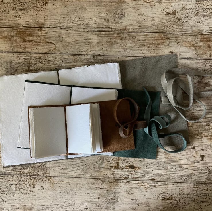 A5 Leather Cotton Rag Sketchbook, 8x6 Journal, ... - Folksy