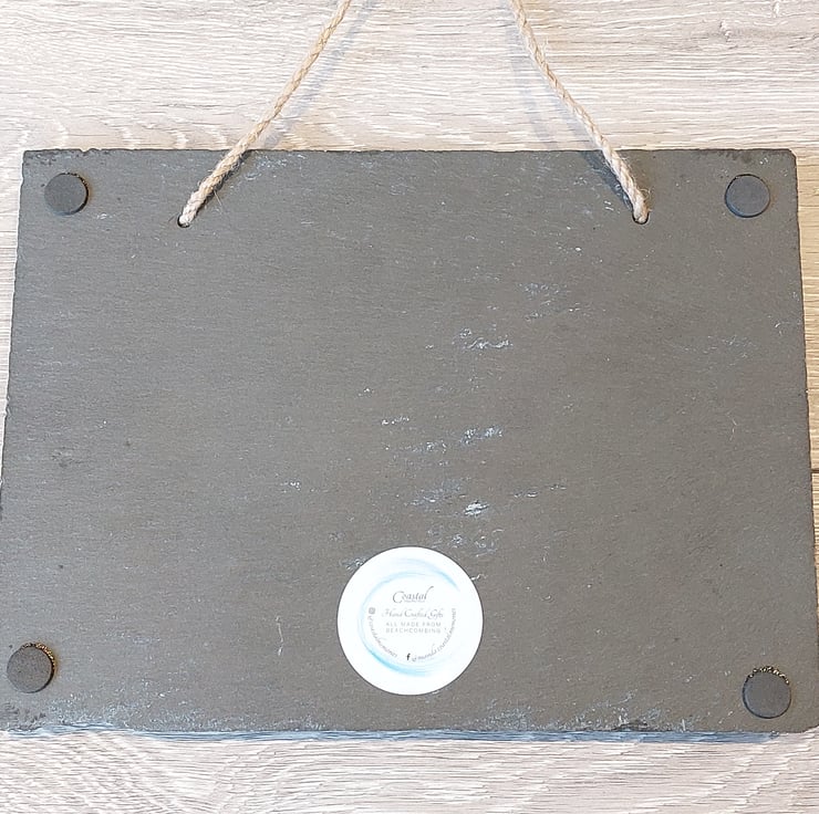 Driftwood and beach plastic coastal scene slate... - Folksy